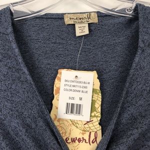 ONE WORLD | Tops | Nwt One World Heathered Blue 34 Sway Tunic Top ...